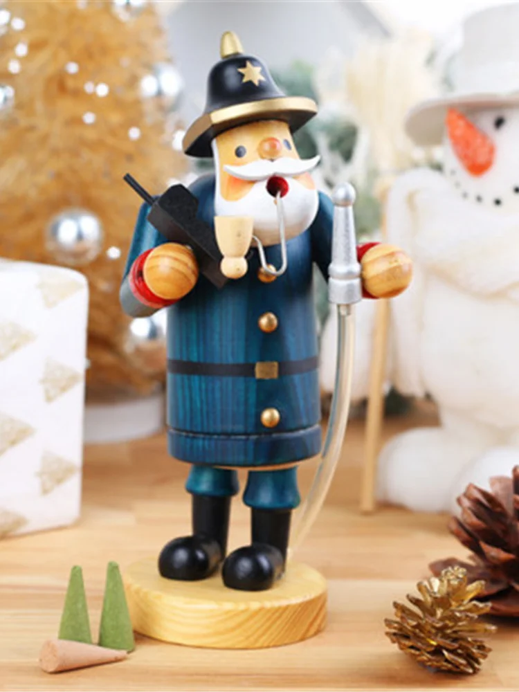Christmas Wooden Smoke Blowing Doll Incense Burner Plumber Puppet ...
