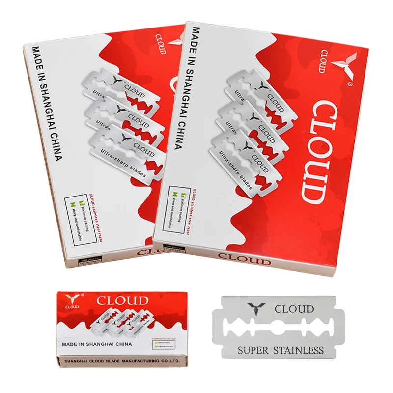 100pcs Double sided Razor Blade Stainless Steel Razor Blades Men ...