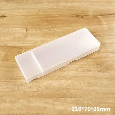 Frosted Translucent Pencil Case Non-toxic Simple Hard Plastic Pen Box ...