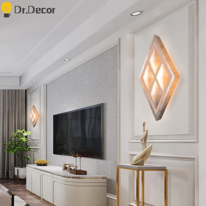 Asian Luxury Resin LED Prismatic Wall Lamp Nordic Vanity Mirror Lights ...