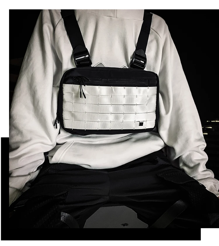 La couleur noire Sac tactique Streetwear Style Kanye pour femmes, sac ...