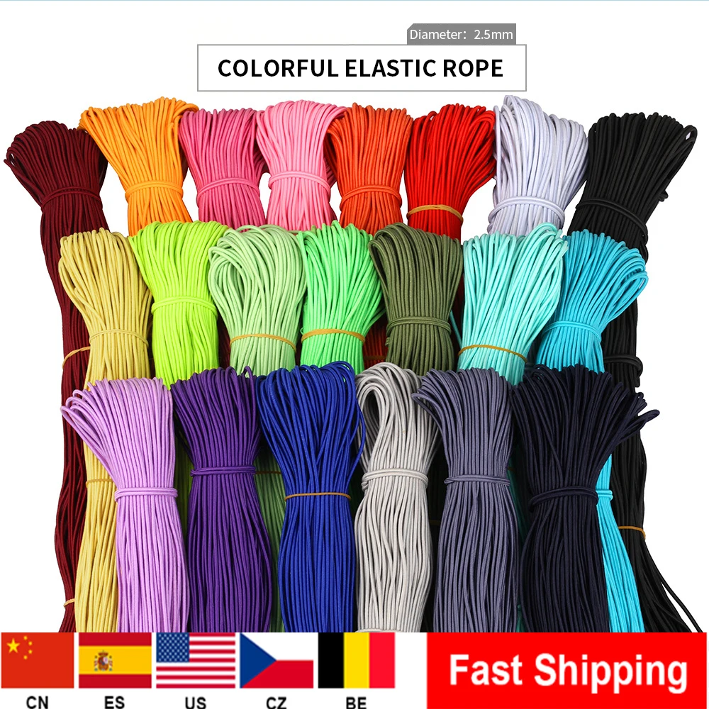 2.5mm 100m/roll Round Hair Elastic Band Elastic Line Elastic Rope ...