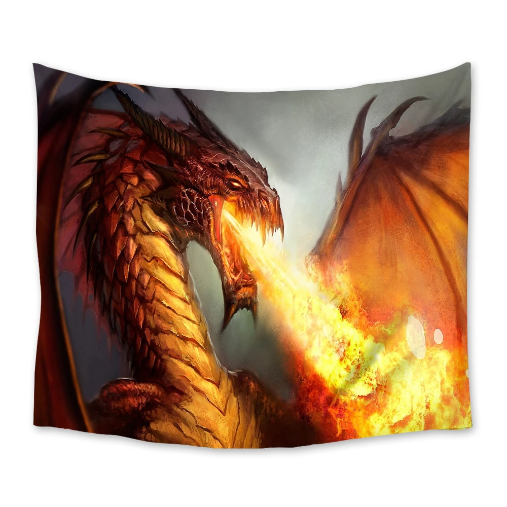 Medieval-Dragon-Spitfire-Tapestry-Wall-Hanging-Wall-Decor-Tapestries ...