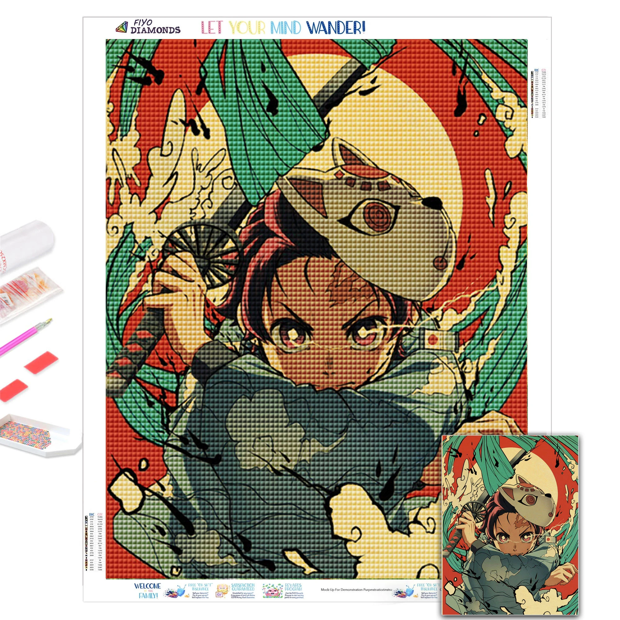 Diamond Painting Anime Demon Slayer Picture Of Rhinestones Full Diamond ...