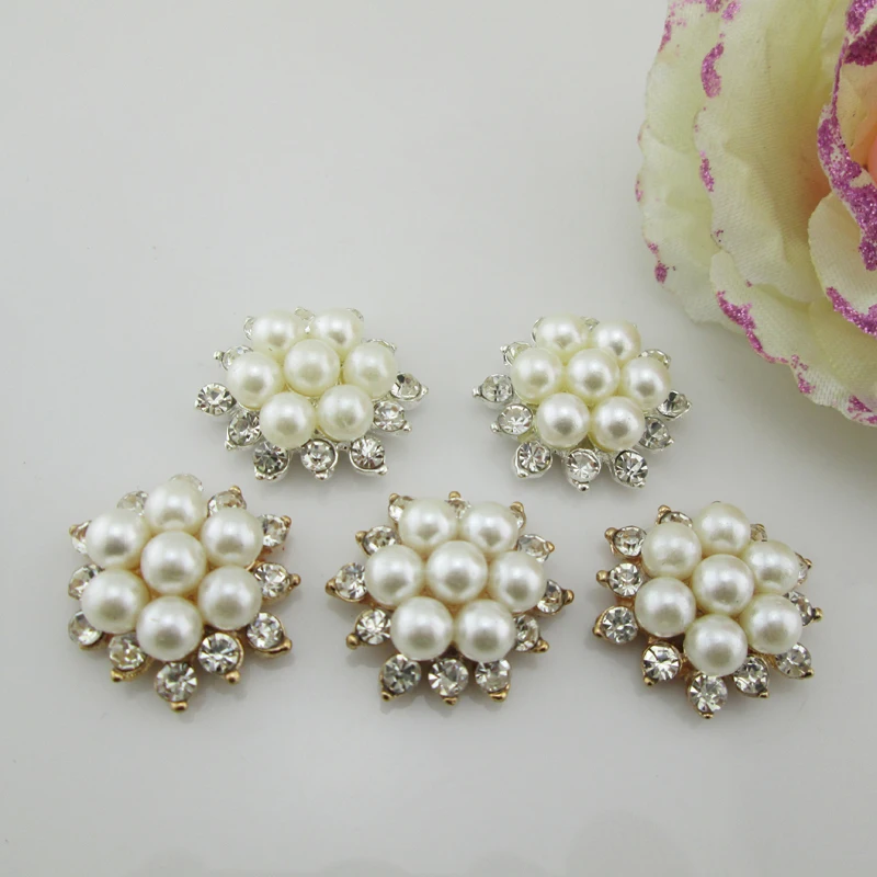 5pcs Flat Back Rhinestone Invitation Button For Craft ,rhinestone Round ...