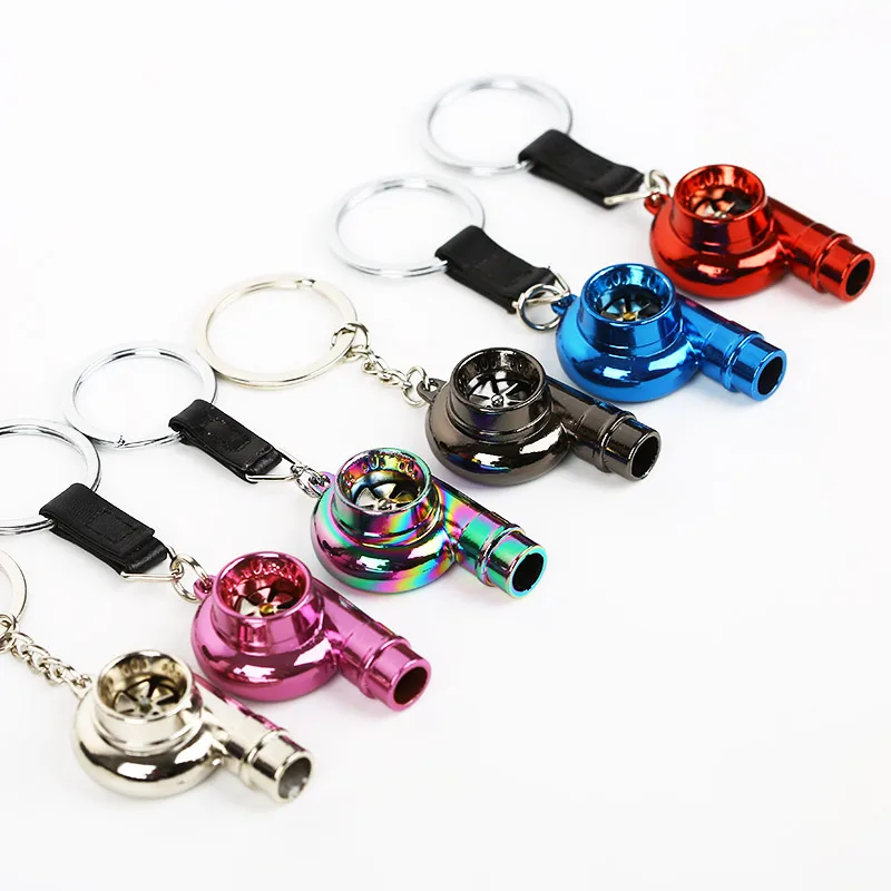 Whistle Sound Turbo Turbine Long Style Metal Keychain Key Chain Ring ...