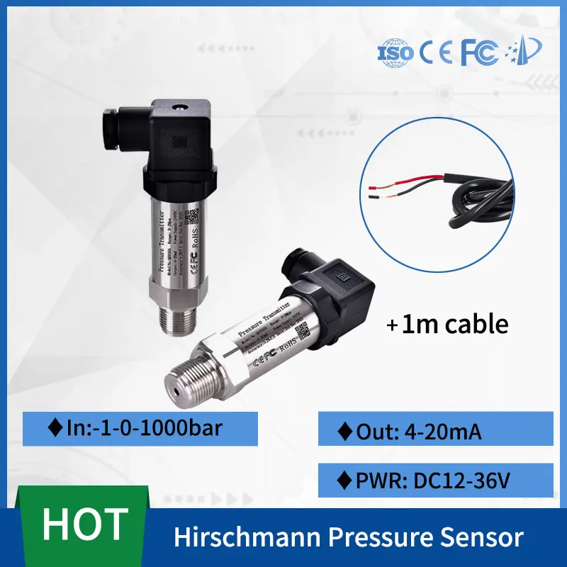 -1-0-1000bar Pressure Range Measurment 4-20ma Output For Water Tank Oil Gas Pressure Transmitter ...