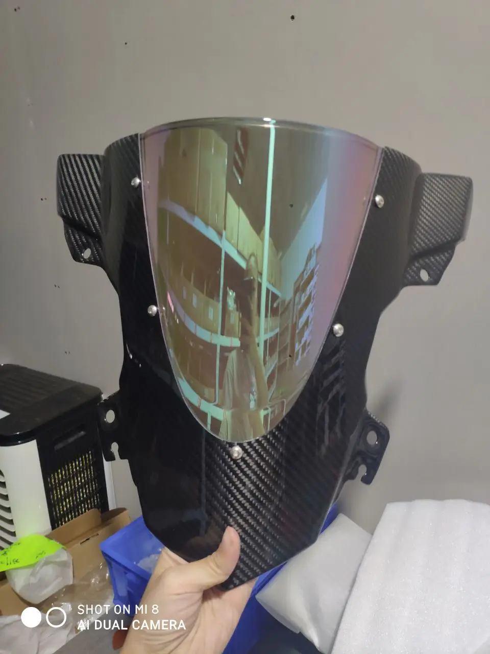 Carbon-Fiber-Motorcycle-Windshield-Windscreen-Double-Bubble-For-BMW ...