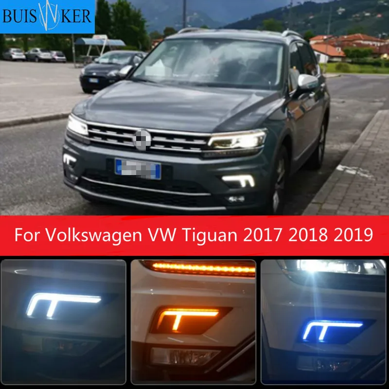 2Pcs-Car-LED-Daytime-Running-Light-For-Volkswagen-VW-Tiguan-2017-2018 ...