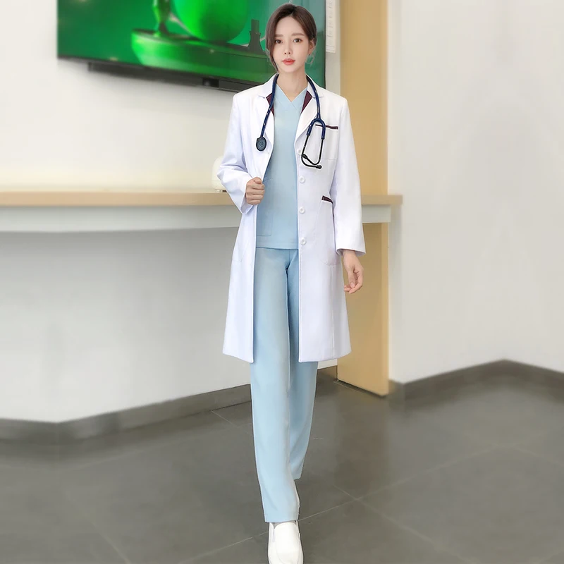 Nurse-Scrubs-Coats-For-Women-Lab-Working-Coat-Hospital-Female-Work ...