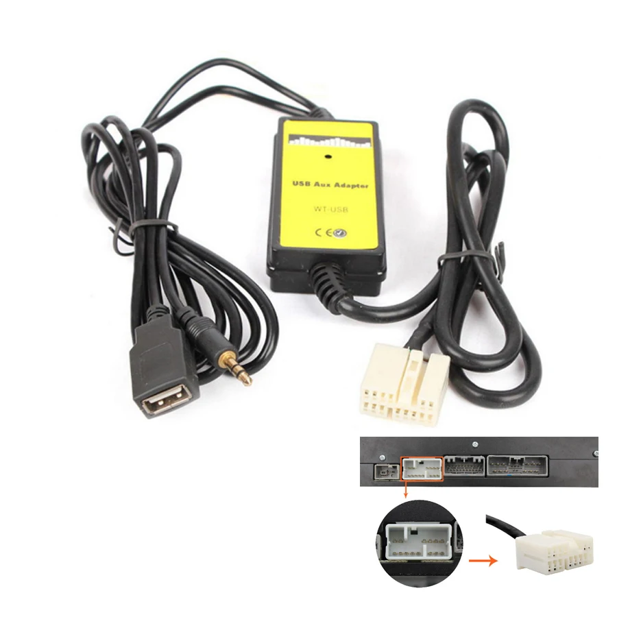 3-5mm-Interface-Car-USB-AUX-Adapter-CD-Changer-For-Honda-for-Accord-for ...