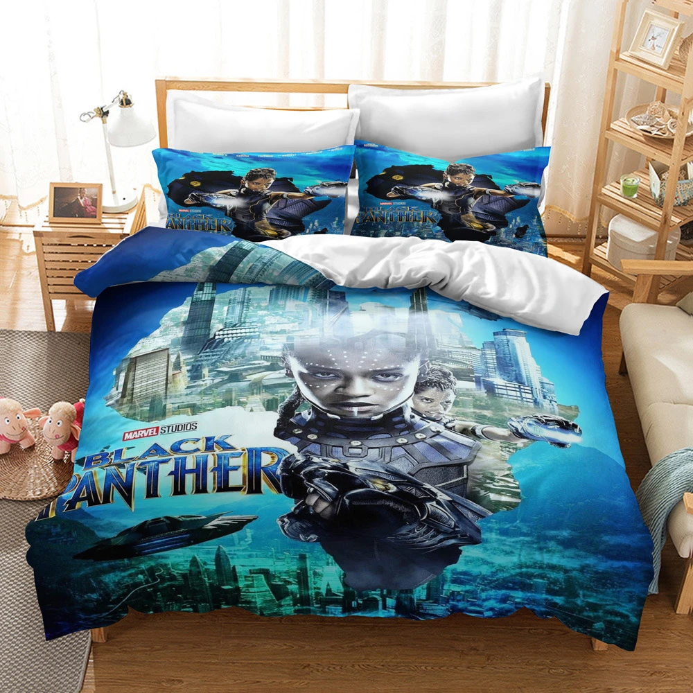 new Marvel Black Panther Super Soft 5PC. Full Bed Bedding Set comforter ...