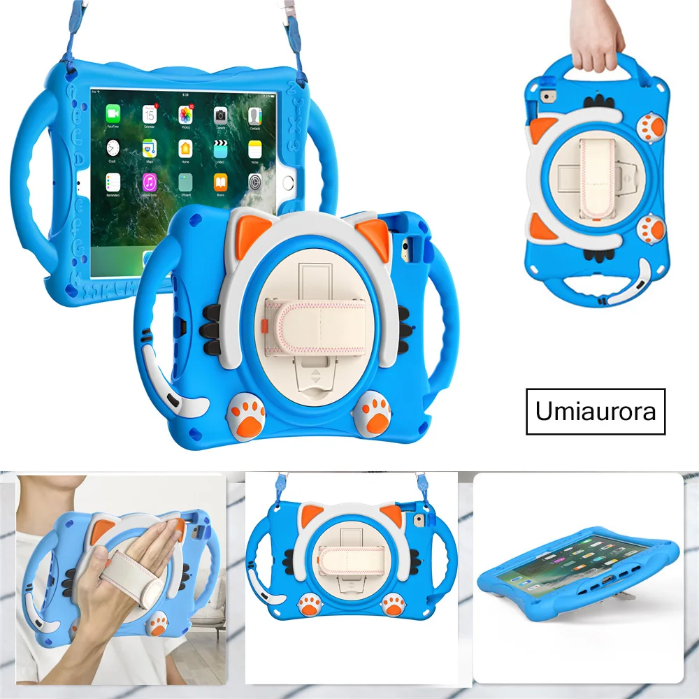 Case for iPad Mini 1 2 3 4 5 Cute Cartoon Handle Shock Proof Full Body ...