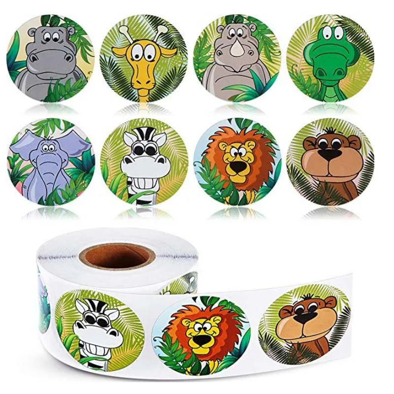 Zoo Animals cartoon Stickers for kids classic toys sticker school ...