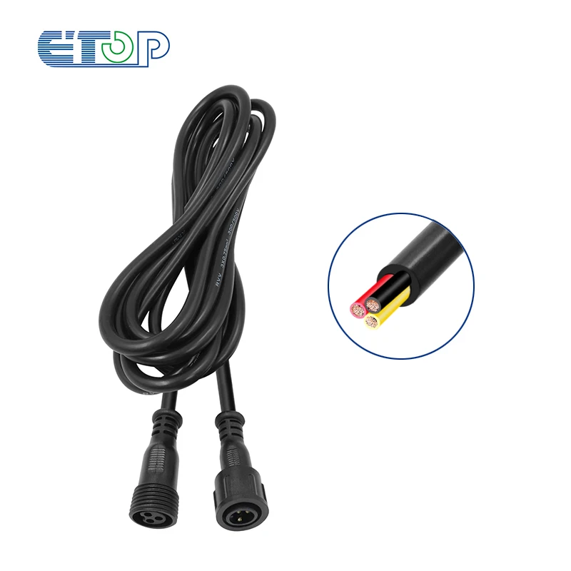 BLACK-3m-10feet-3-core-waterproof-extension-cable-one-end-with-male-the ...