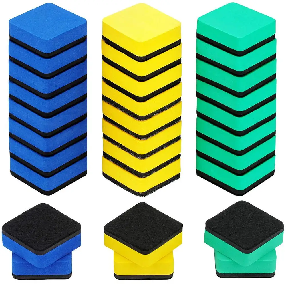 10-Pcs-Black-Yellow-Green-Magnetic-Whiteboard-Dry-Eraser-Chalkboard-Cleansers-Wiper-For ...