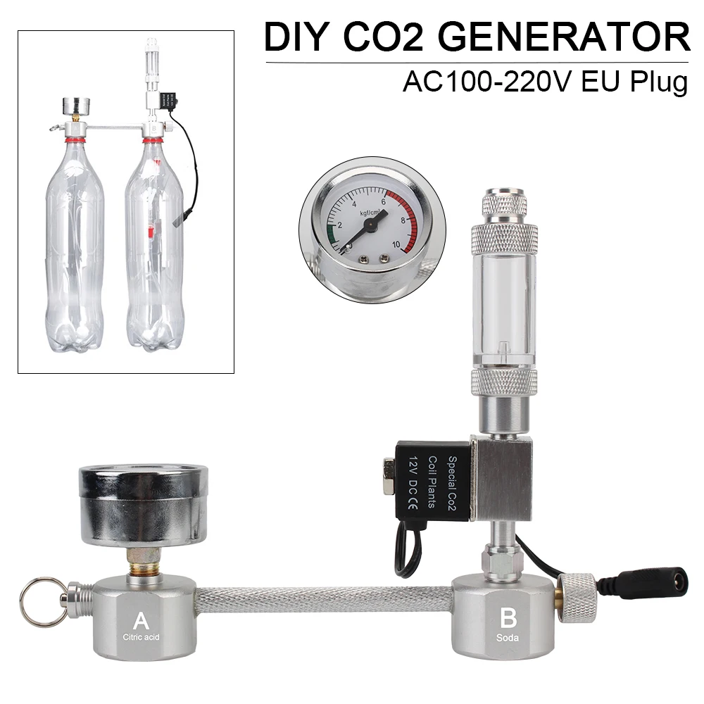 Sistema De Gerador Co2 Aquário Kit Gerador Co2 Diy Com Válvula ...