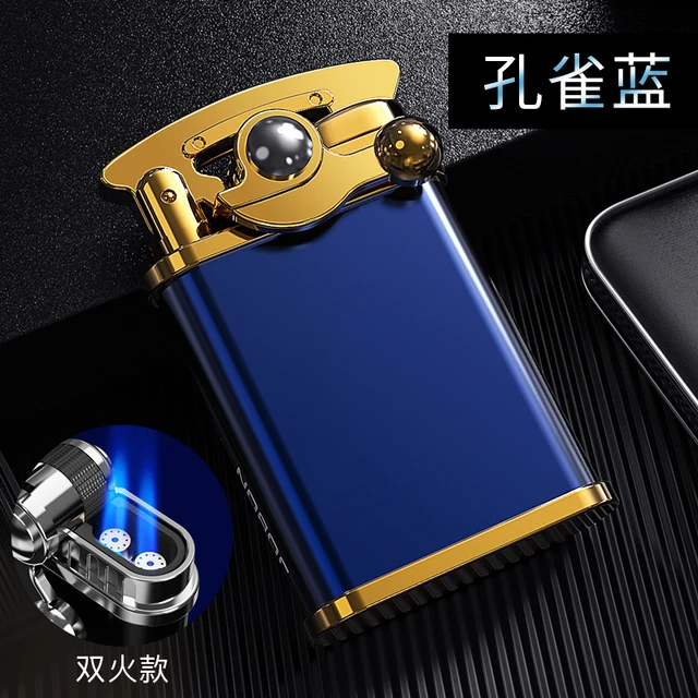 Jobon Mini Portable Metal Double Torch Jet Cigar Windproof Blue Flame ...