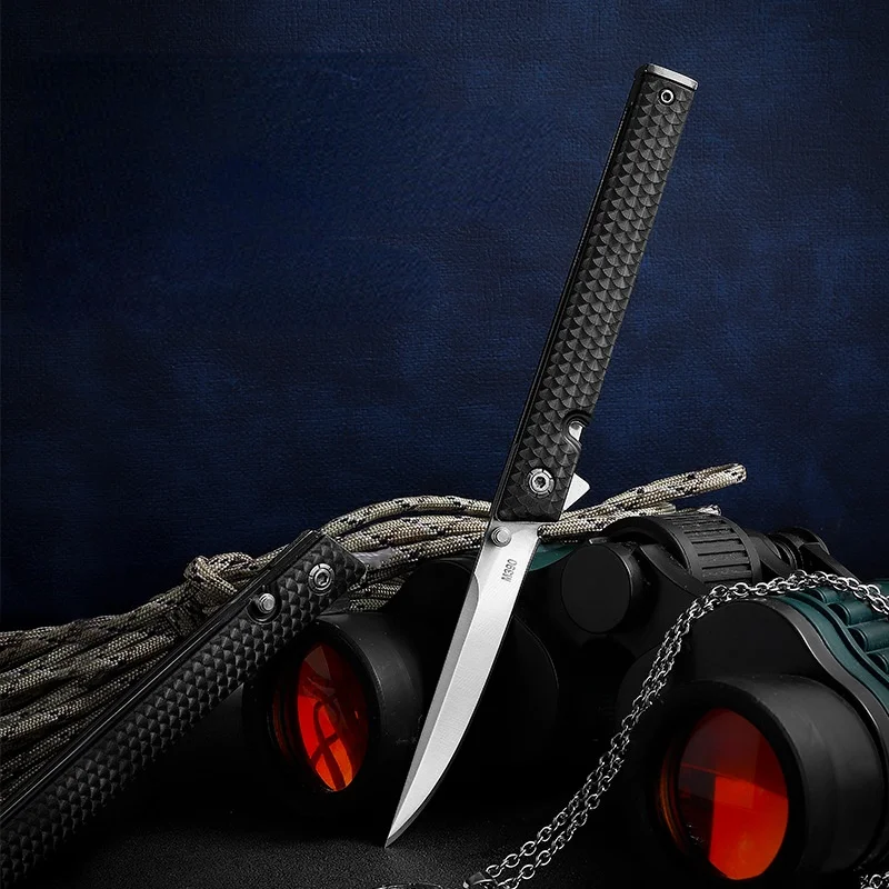 Slim-Blade-Non-slip-Handle-D2-Stainless-Steel-Folding-Knife-Self ...
