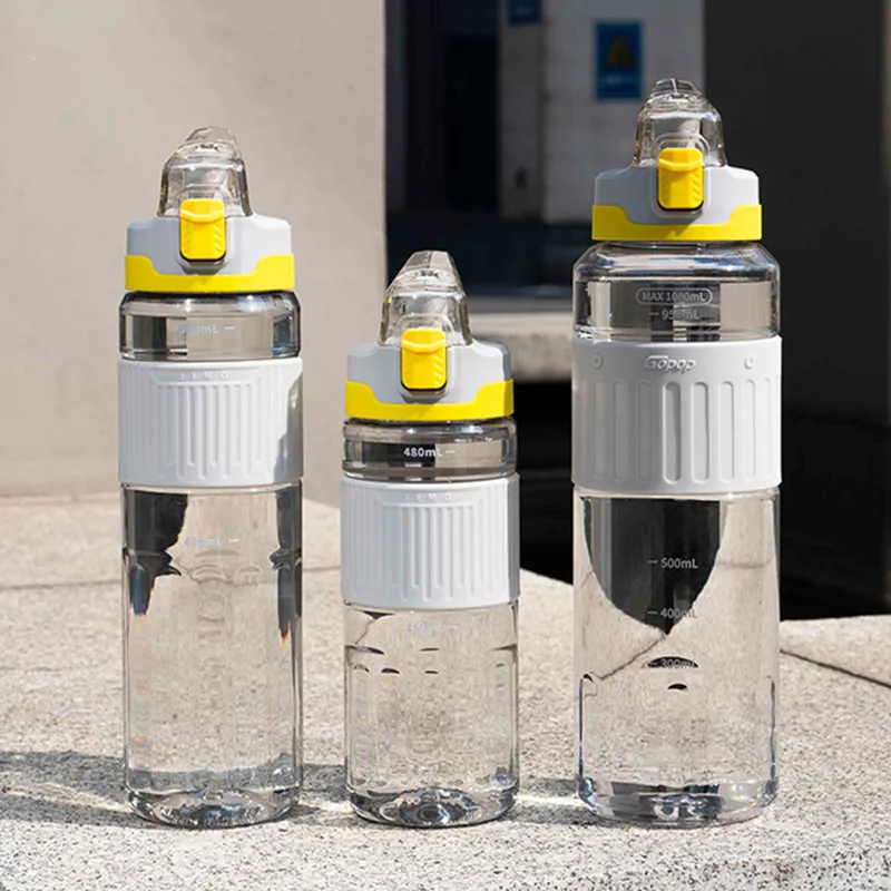 Gourde,Bouteille d'eau écologique de grande capacité en Tritan, Shaker de Sport de plein air ...