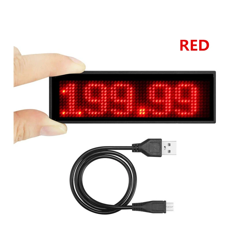 44*11 Red Scrolling Led Badge Rechargeable LED Business Card Screen ...