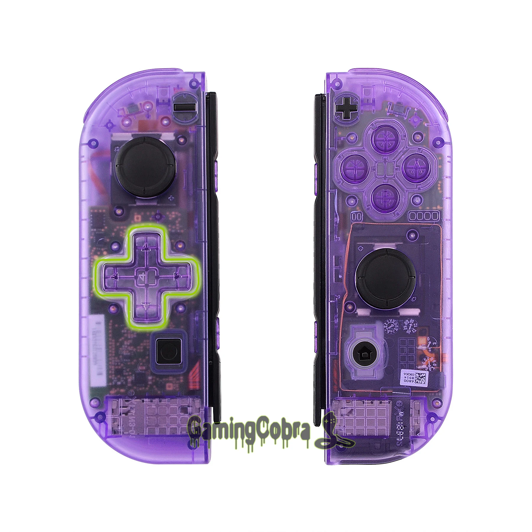 eXtremeRate Clear Atomic Purple Controller Housing (D Pad Version) with ...