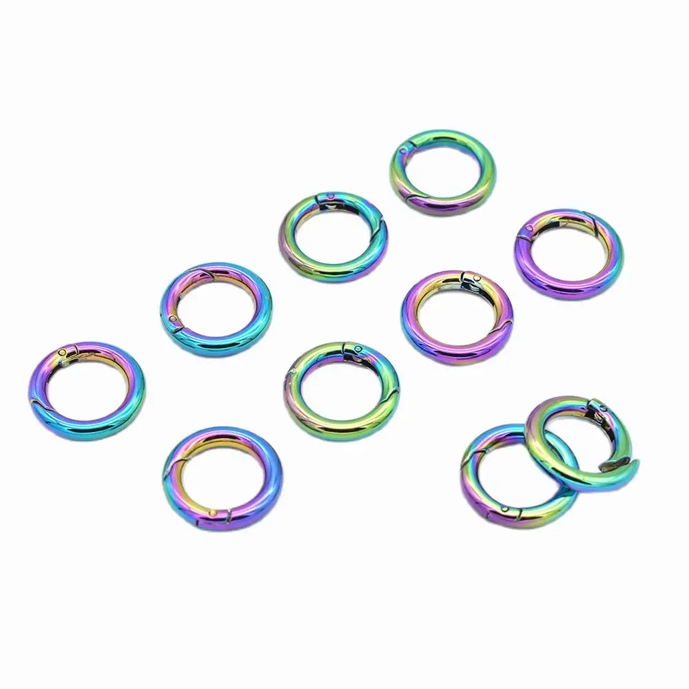 Rainbow Spring O Ring Gate Round Snap Hook Gate O Ring Metal purse Bag ...