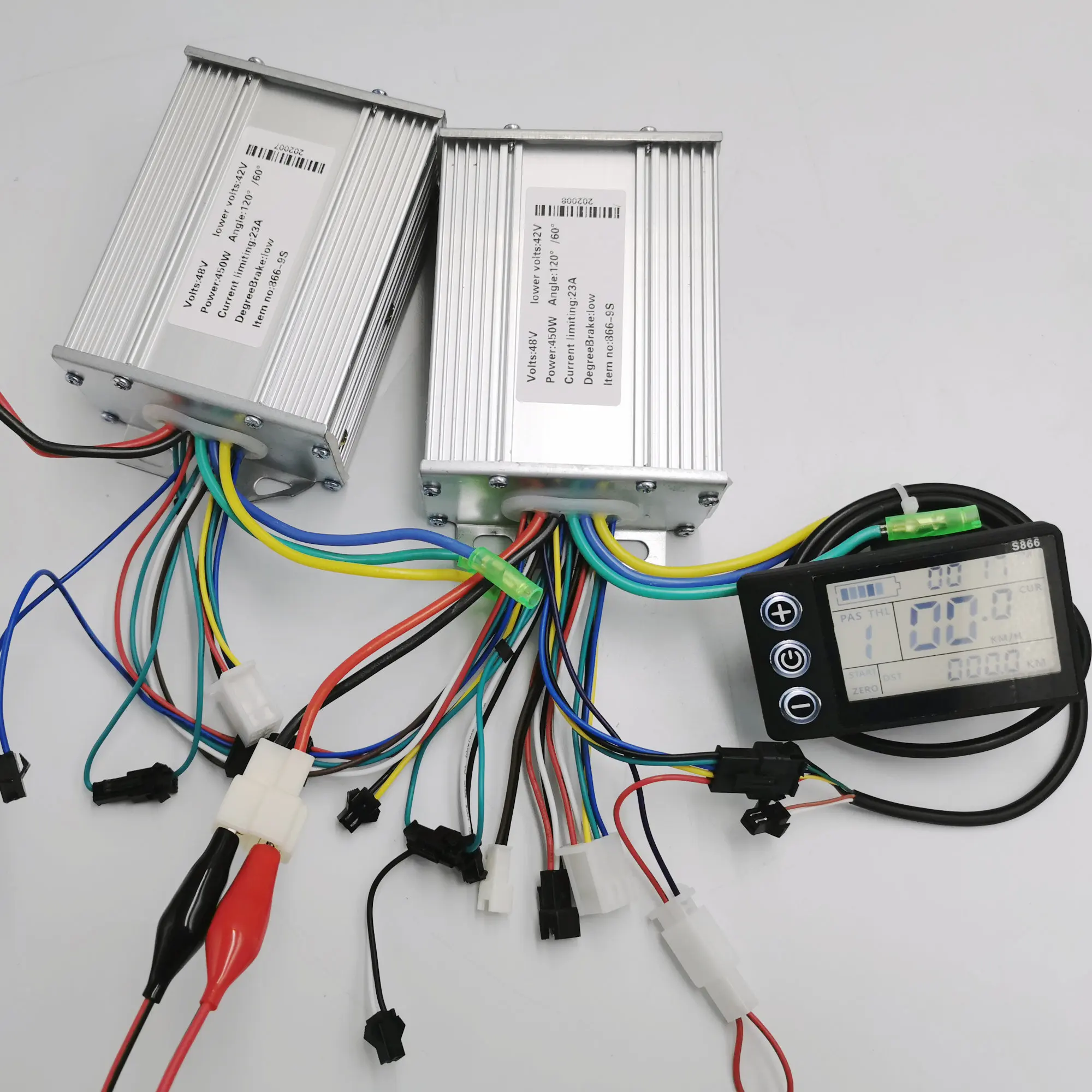 1-LCD-Display-2-BLDC-Controllers-24V36V48V60V400W-1000W-for-Dual-Motor ...