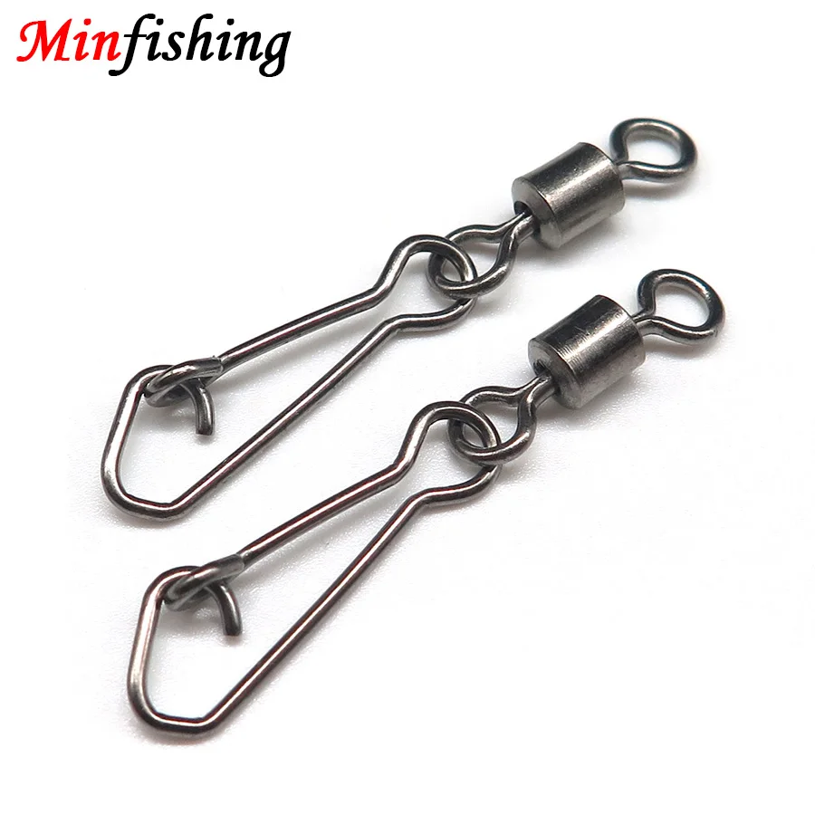 Minfishing 25/50 pcs/lot Stainless Steel Swivel Fishing Hook Connector ...