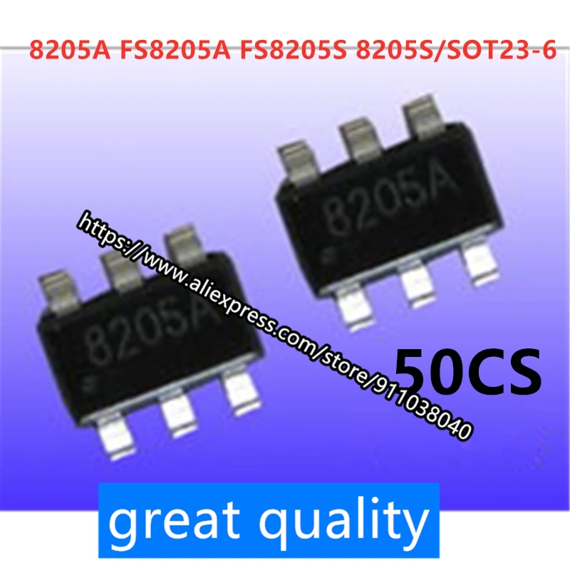 50pcs/lot New 8205a Fs8205a Fs8205s 8205s Smd Sot23-6 Lithium Battery ...