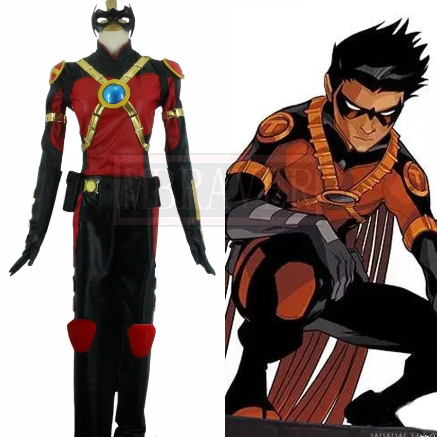 Disfraz de superhéroe de Red Robin, traje de Cosplay de Damian, FFC ...