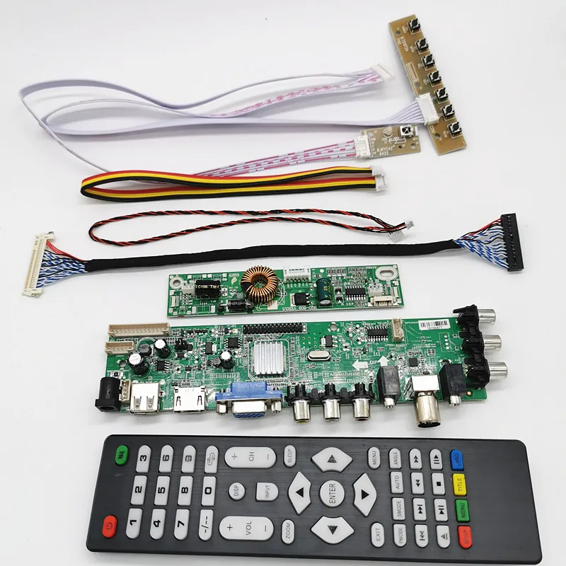 DVB T2/DVB T/DVB C LCD digital TV Driver Controller Board Kit 23.8 inch ...
