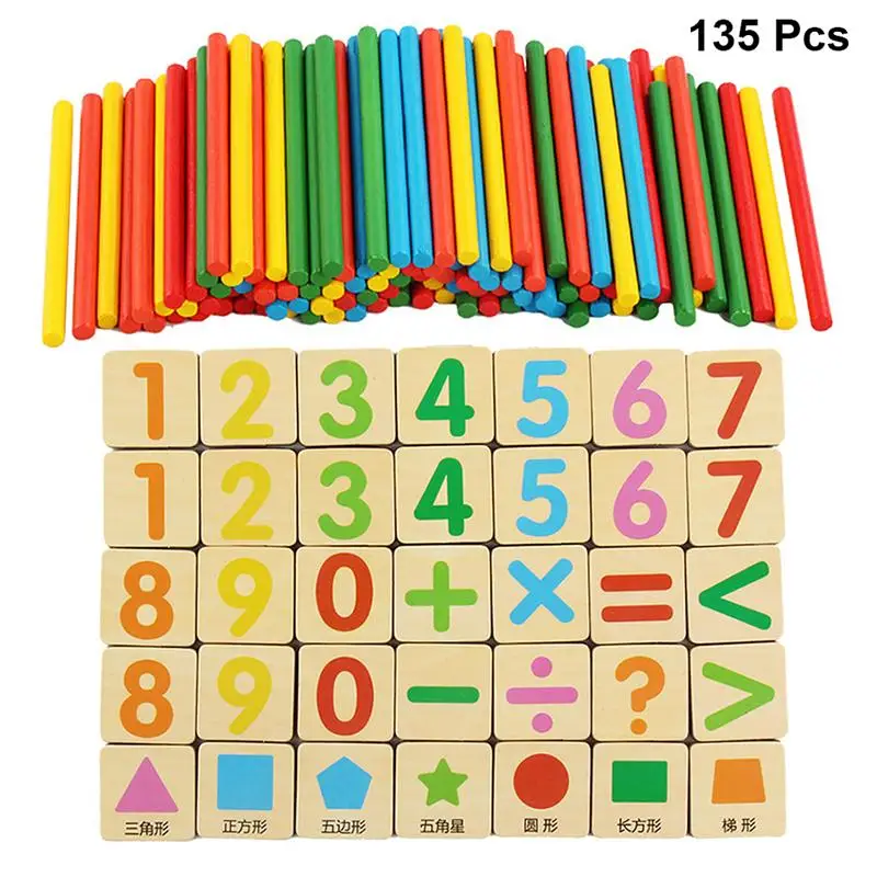 Colorful Bamboo Counting Sticks Toy Mathematics Montessori Teaching ...