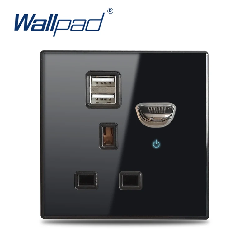 Wallpad L6 Uk 13a Electric Wall Switched Socket With 2.1a Double Usb Charging Port Led Indicator ...