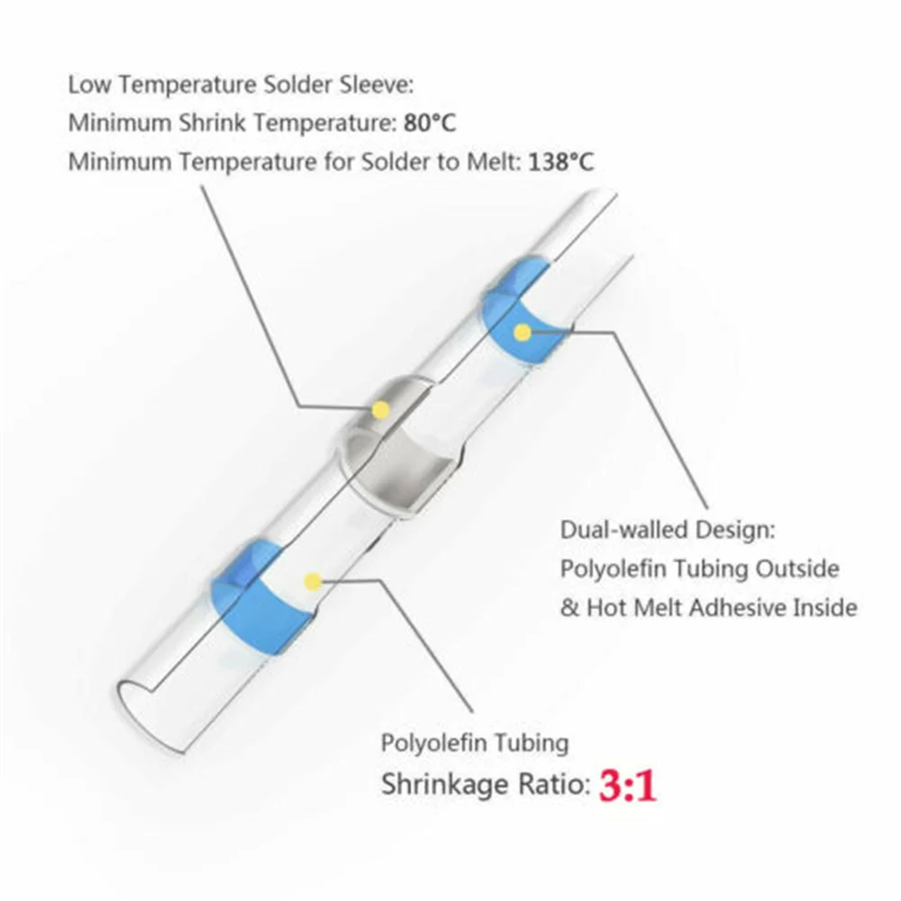 China Low Price 100/50pcs Insulated Solder Seal Wire Connectors Heat ...