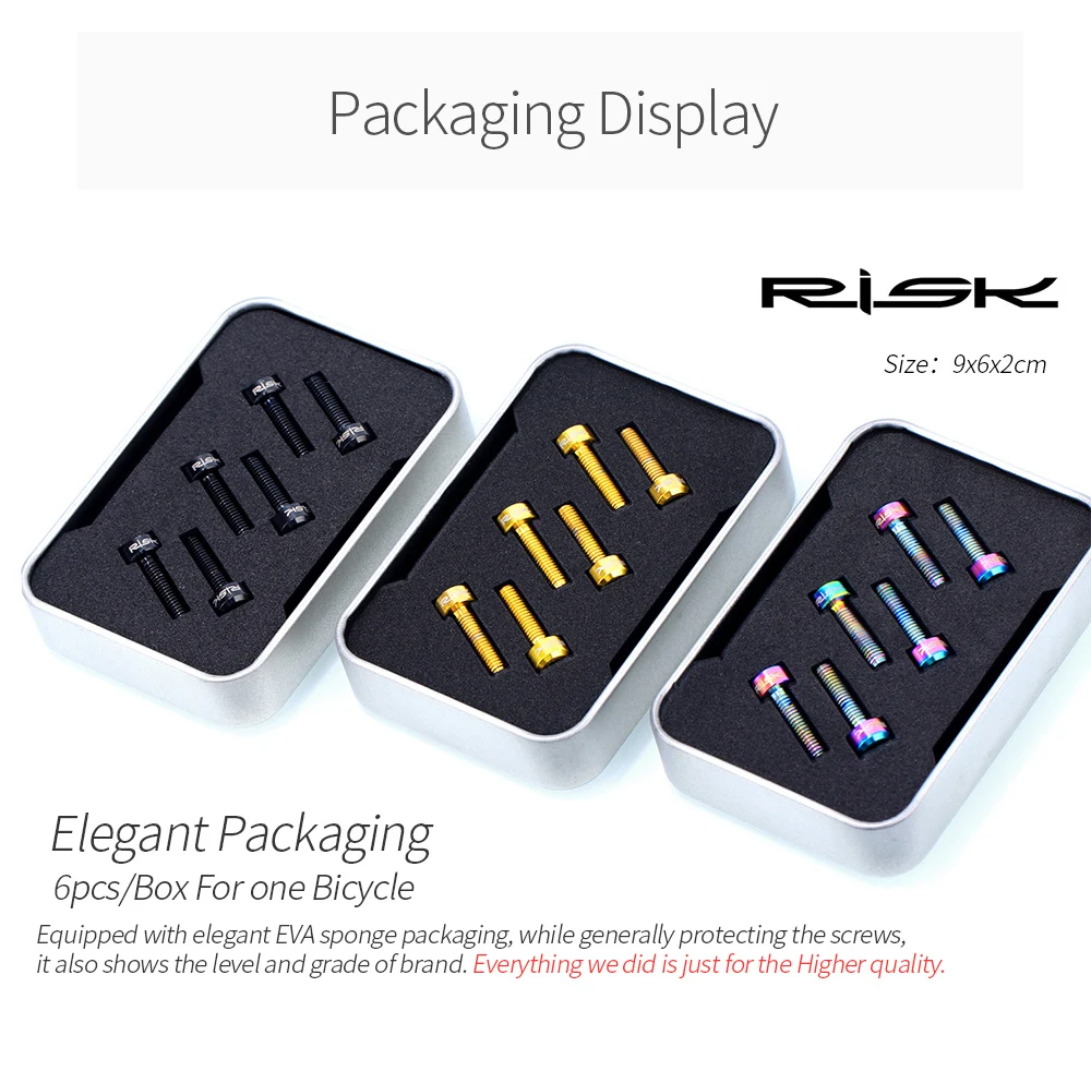 Accessoire vélo,vis de selle en titane M5 x 16-18MM,6 pièces,tige de ...