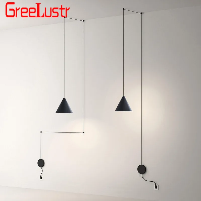 Nordic Long Wire design Led Pendant Lights Geometric Pendant Lamp for ...