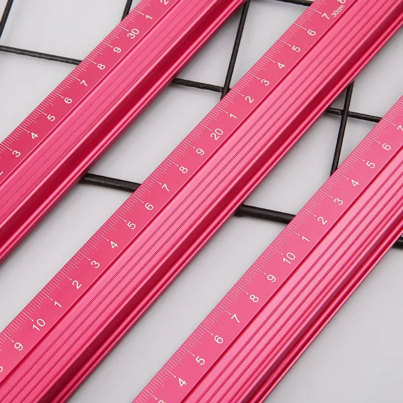 Professional Aluminum Alloy Straight Ruler Protective Scale Measuring ...