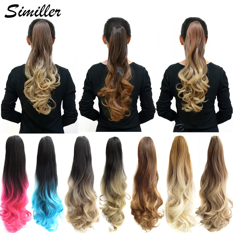 Similler-Synthetic-Claw-Clip-In-Ponytail-Fiber-Clips-On-Hair-Extensions ...