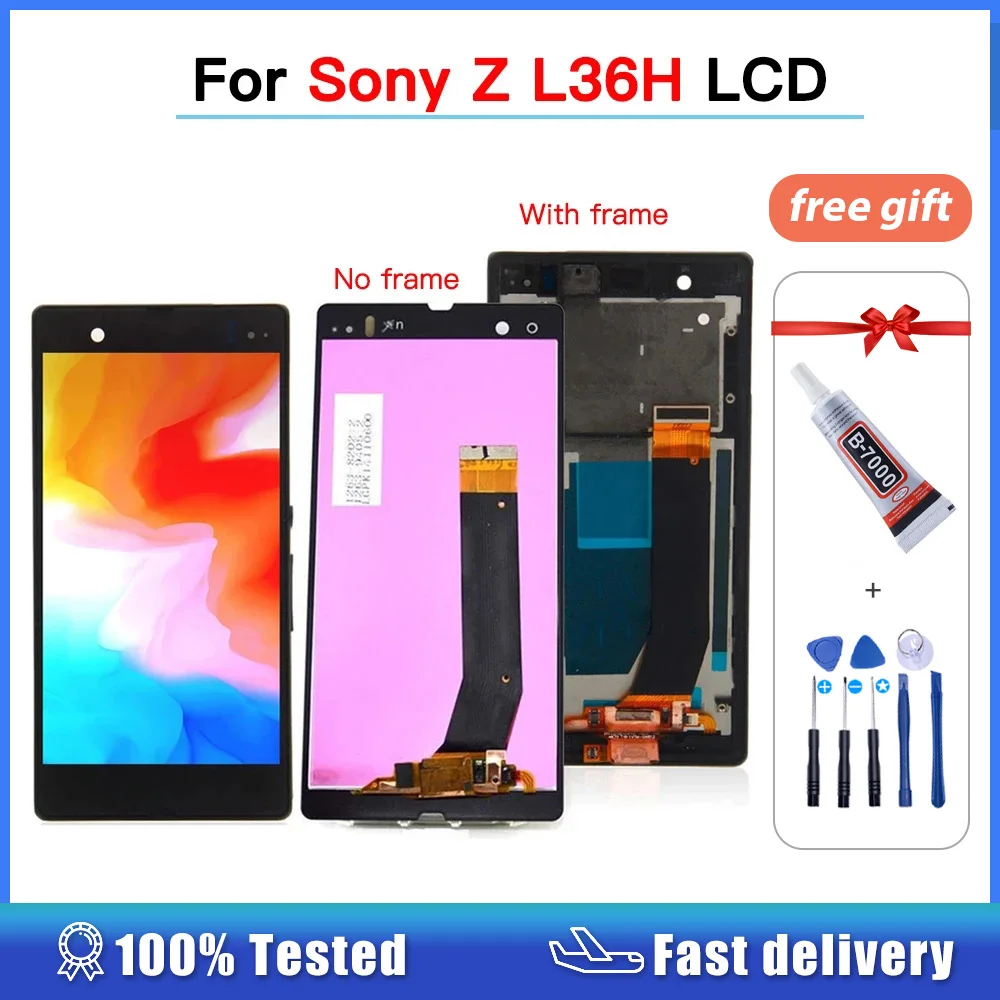 5 inch Display For SONY Xperia Z LCD Touch Screen With Frame For SONY Xperia Z Display ...