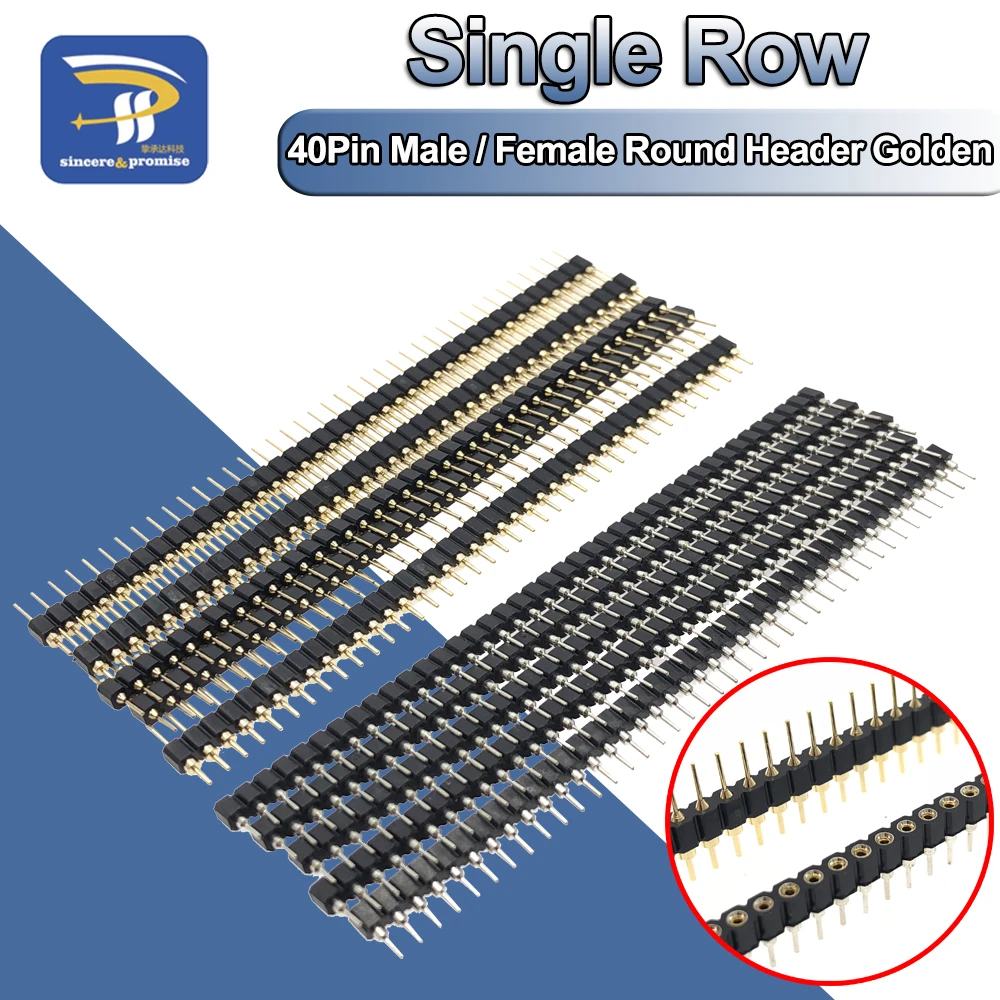 40P Female header 1x40 Pin 2.54mm Round Female Header Connector For ...