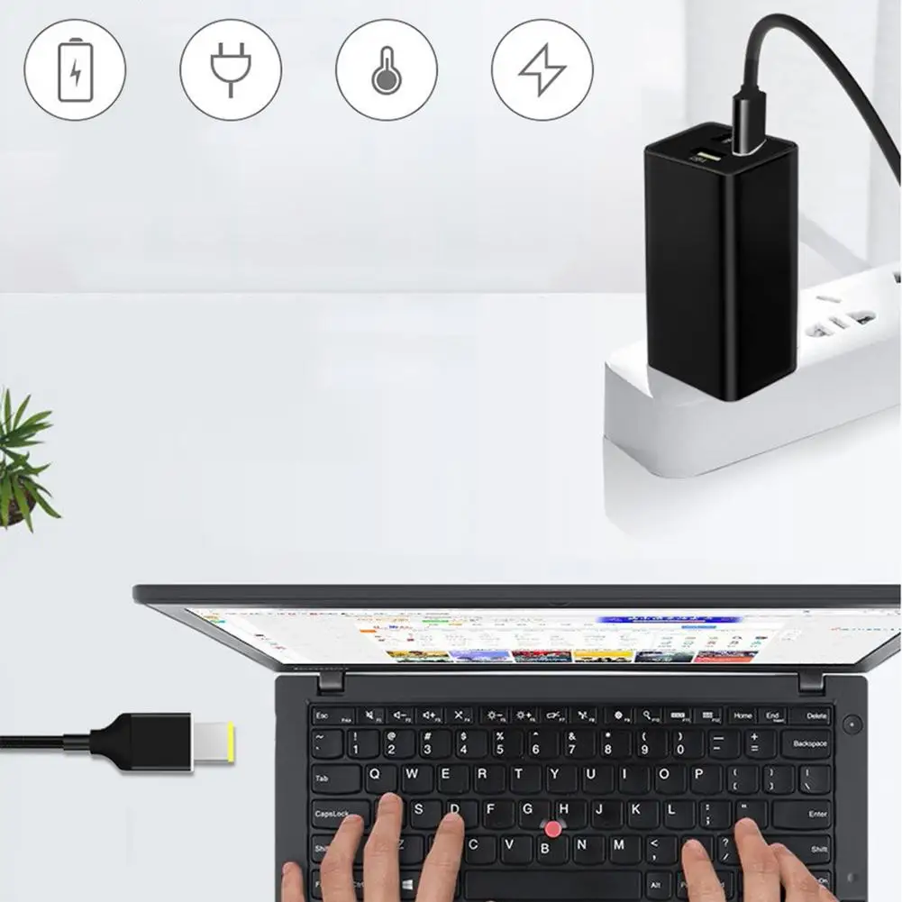 La couleur noire Câble à bout carré fin USB 100W USB-C vers USB type-c ...