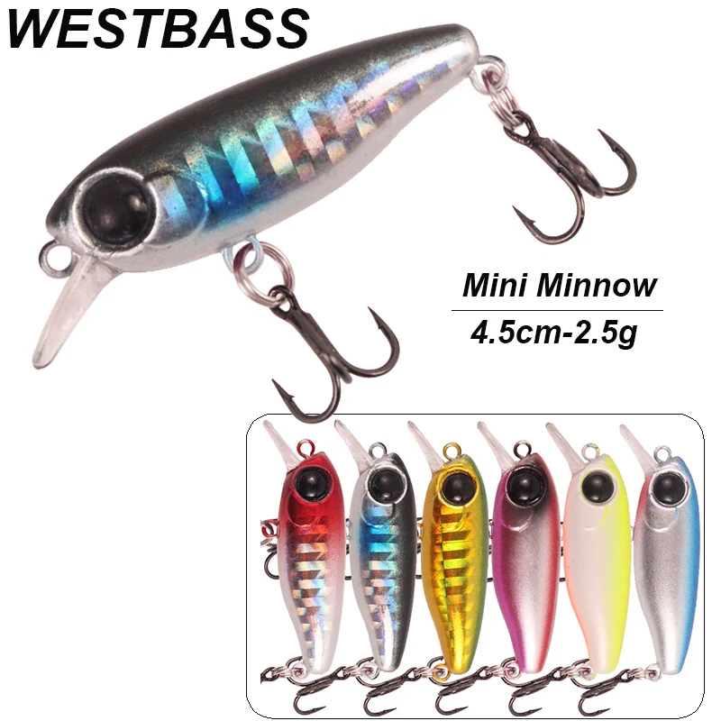WESTBASS-1PX-Noisy-Minnow-Baits-45mm-2-5g-Micro-Fishing-Lures-Sinking ...
