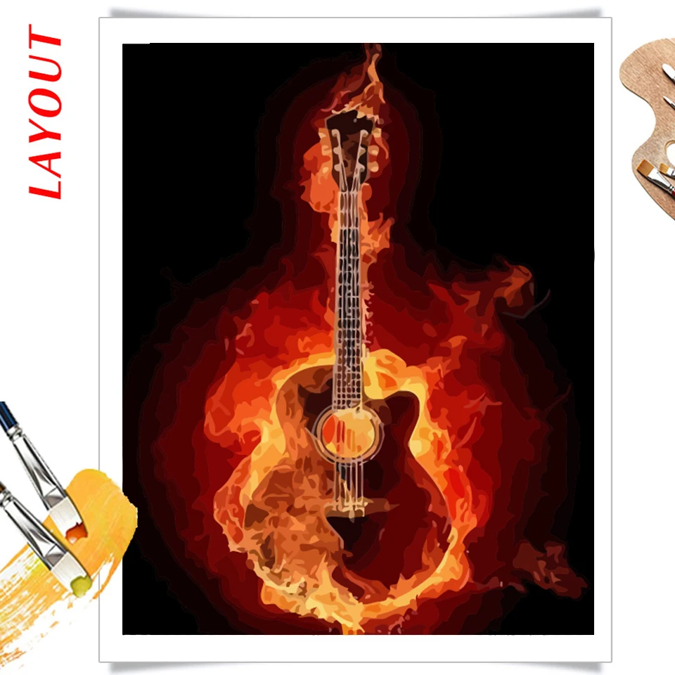 Lukisan Orang Main Gitar