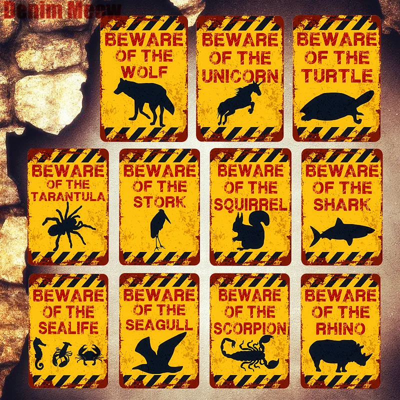 BEWARE-OF-SHARK-Plaque-Shabby-Chic-Metal-Tin-Signs-Garden-Farm-Zoo ...