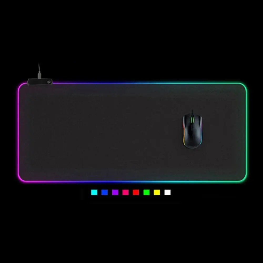 LED RGB Colorful Light Luminous Desktop Mouse Pad Carpet Computer Accessory
