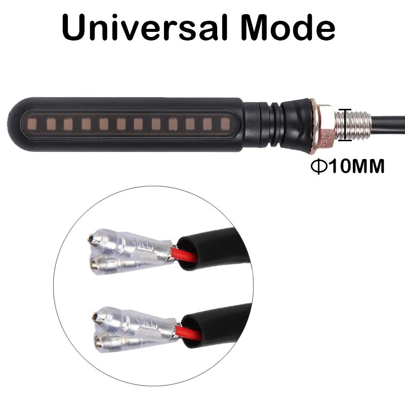 【2 LED Red Stop Signal Light Flowing Water Flashing Lights Tail Flasher ...