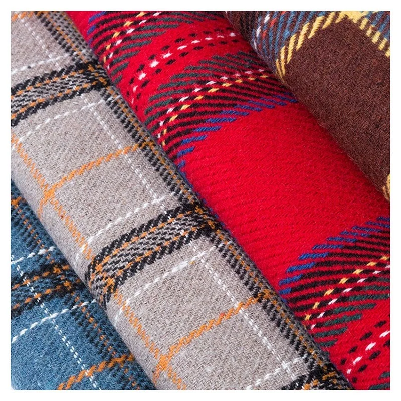 Width 150cm Soft Wool Polyester Blend Tartan Plaid Fabric Woollen Dress ...