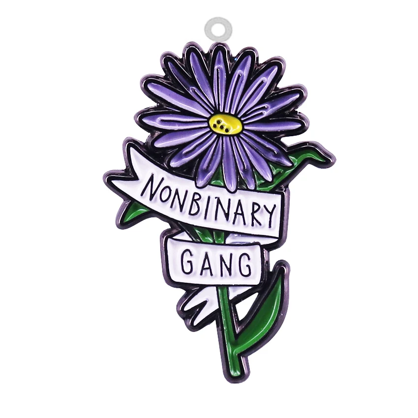 LGBT-Acrylic-Dangle-Pendants-NON-BINARY-GANG-Inspirational-Words-Plants ...