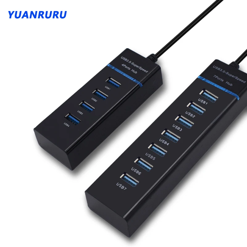 USB 허브 고속 USB 3.0 허브 멀티 USB 분배기 7 포트 USB 허브 다중 USB 4 포트 컴퓨터 액세서리 용 다중 확장기|USB 허브| - AliExpress